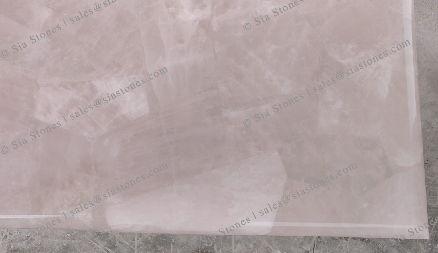 Crystal pink quartz high-quality polish countertop