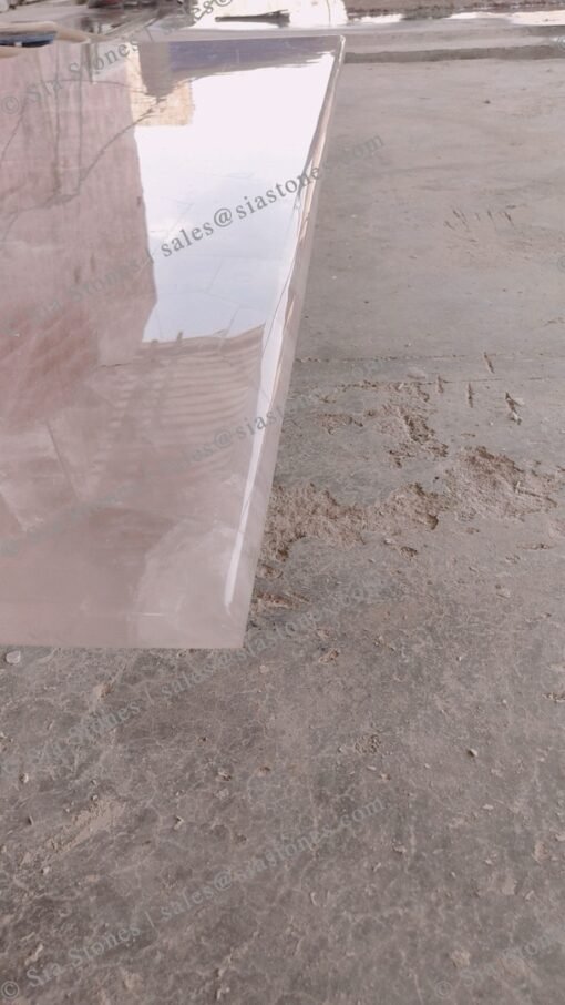 Crystal pink quartz high-quality polish countertop