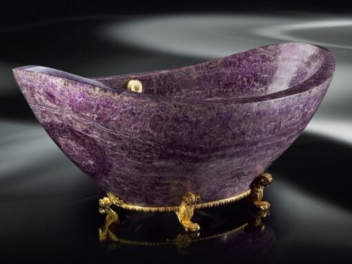 Luxury Amethyst Gemstone Bathtub – Custom Sizes & Shapes | Global Delivery